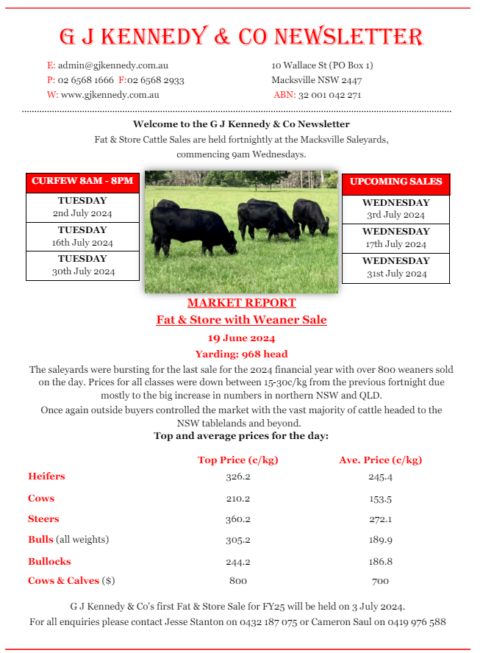 Saleyard - Macksville cattle sale results - Agora Livestock Saleyard - Macksville cattle sale results - Agora Livestock